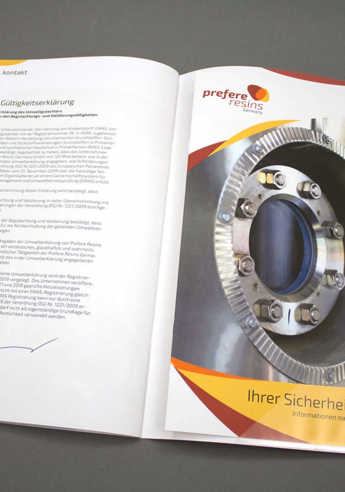 Umwelterklärung Prefere Resins | Gestaltmanufaktur GmbH